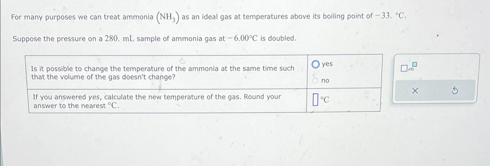 Solved For many purposes we can treat ammonia (NH3) ﻿as an | Chegg.com