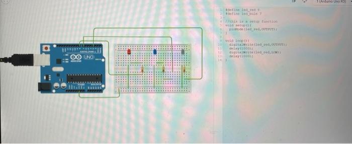 Solved what is the code of the another two led to turn in on | Chegg.com