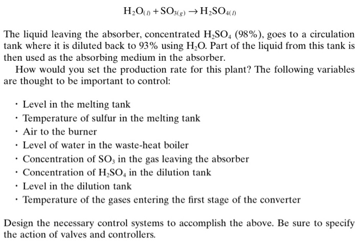 Case 5: Sulfuric Acid Process Figure A-5 shows a | Chegg.com