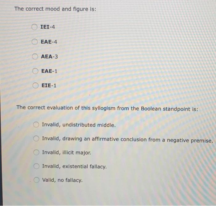Solved Consider the following syllogism. Premise 1: No Mare | Chegg.com