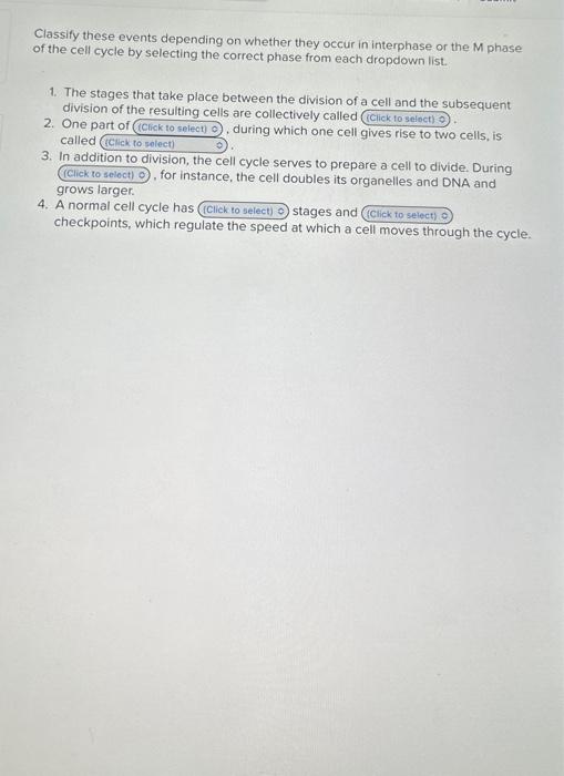 Solved Classify these events depending on whether they occur | Chegg.com