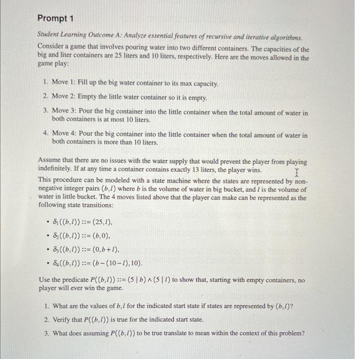 Solved Prompt 1 Student Learning Outcome A: Analyze | Chegg.com