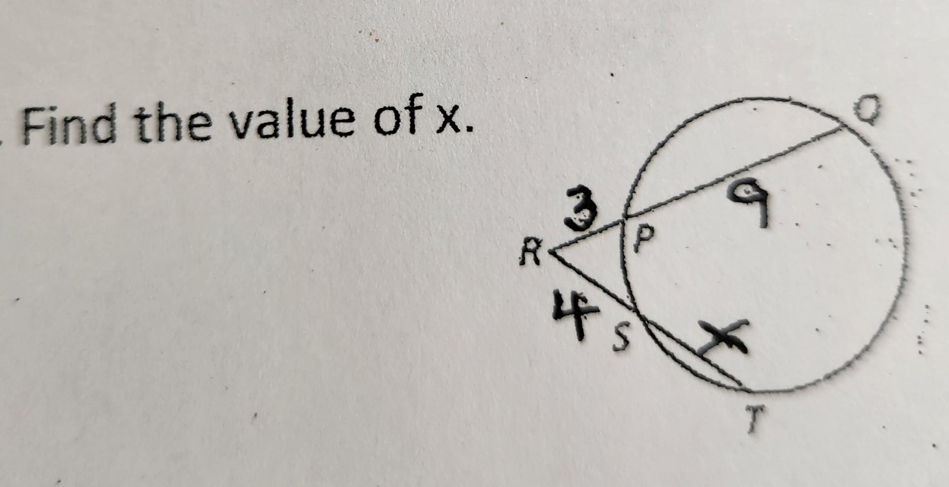 Solved Find the value of x. | Chegg.com