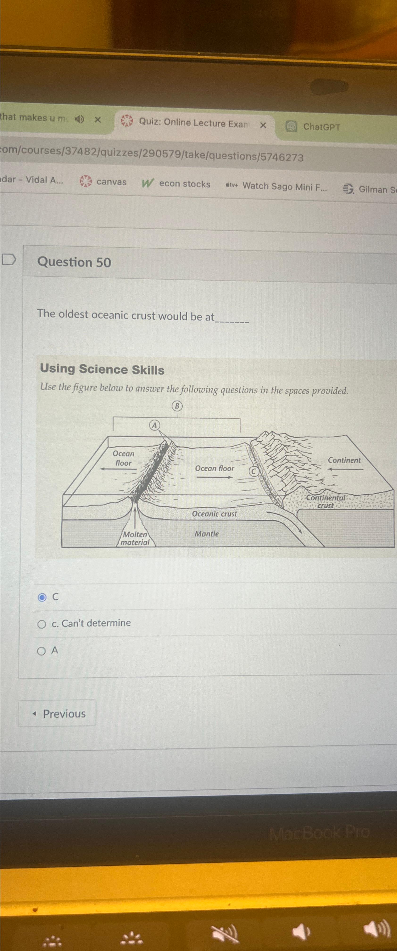 Solved Question 50The oldest oceanic crust would be atUsing | Chegg.com