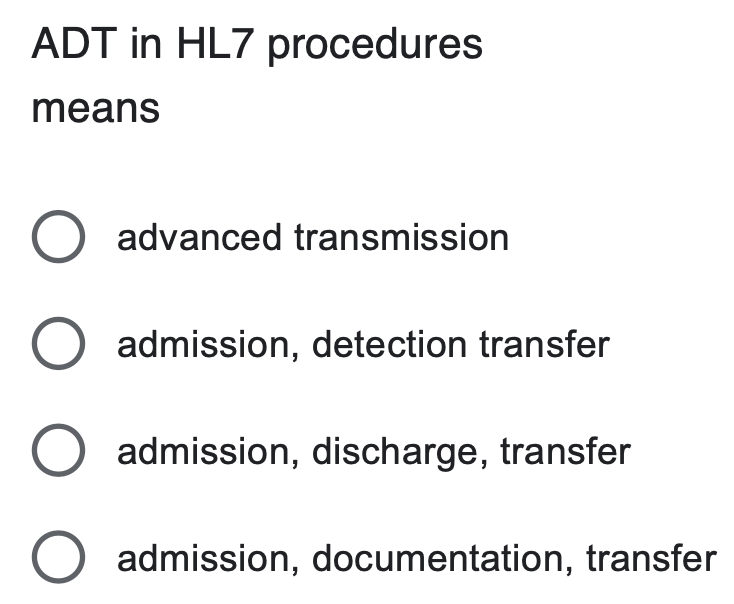 Solved ADT in HL7 ﻿proceduresmeansadvanced | Chegg.com