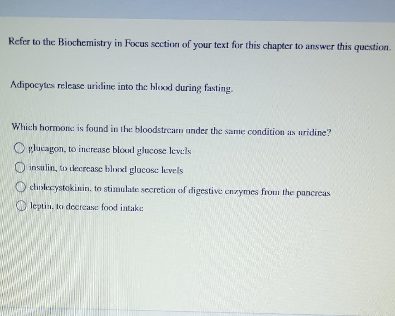 Solved Refer to the Biochemistry in Focus section of your | Chegg.com