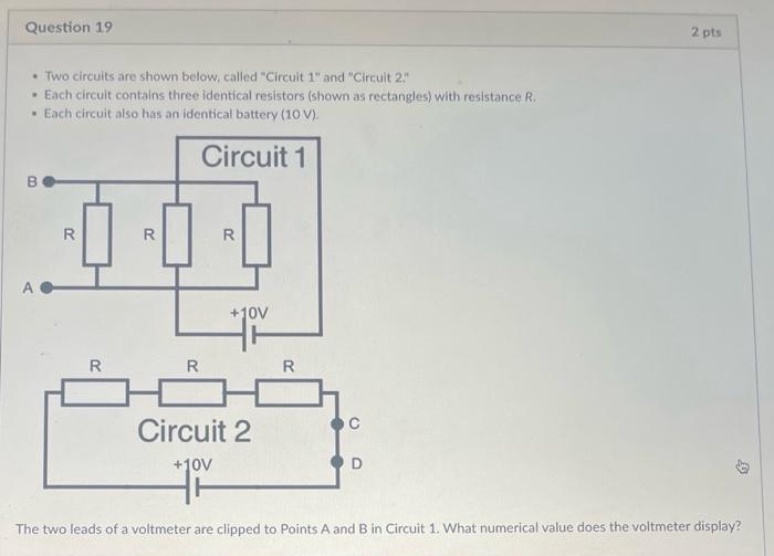 Solved - Two circuits are shown below, called "Circuit 1" | Chegg.com