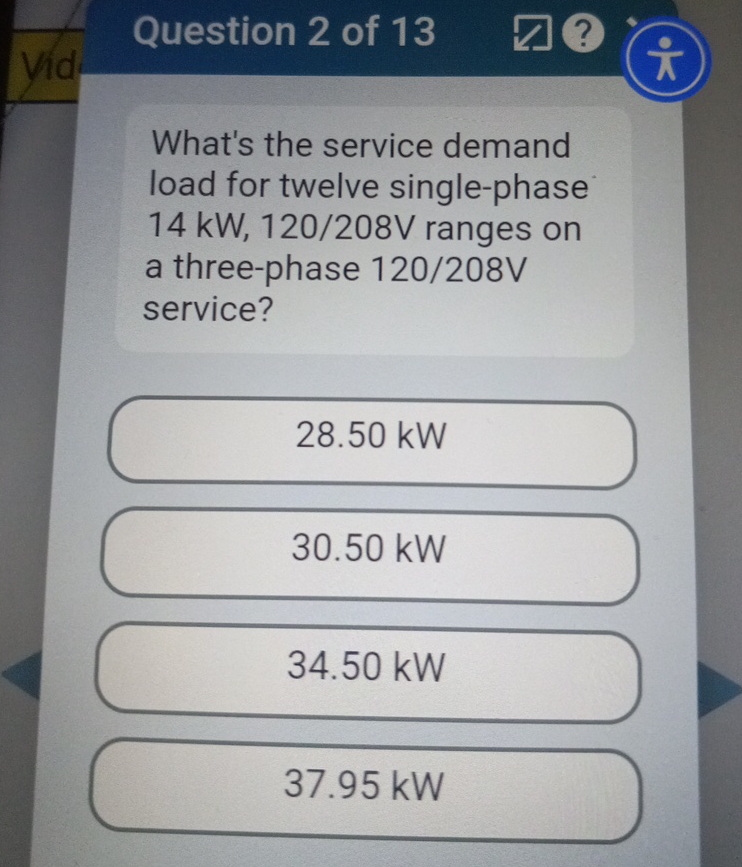 Question 2 ﻿of 13What's the service demand load for | Chegg.com