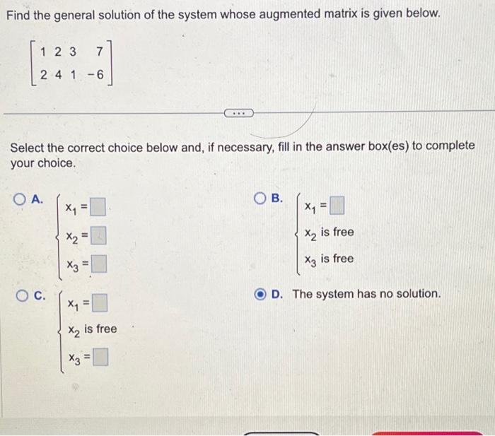 Solved Find the general solution of the system whose | Chegg.com