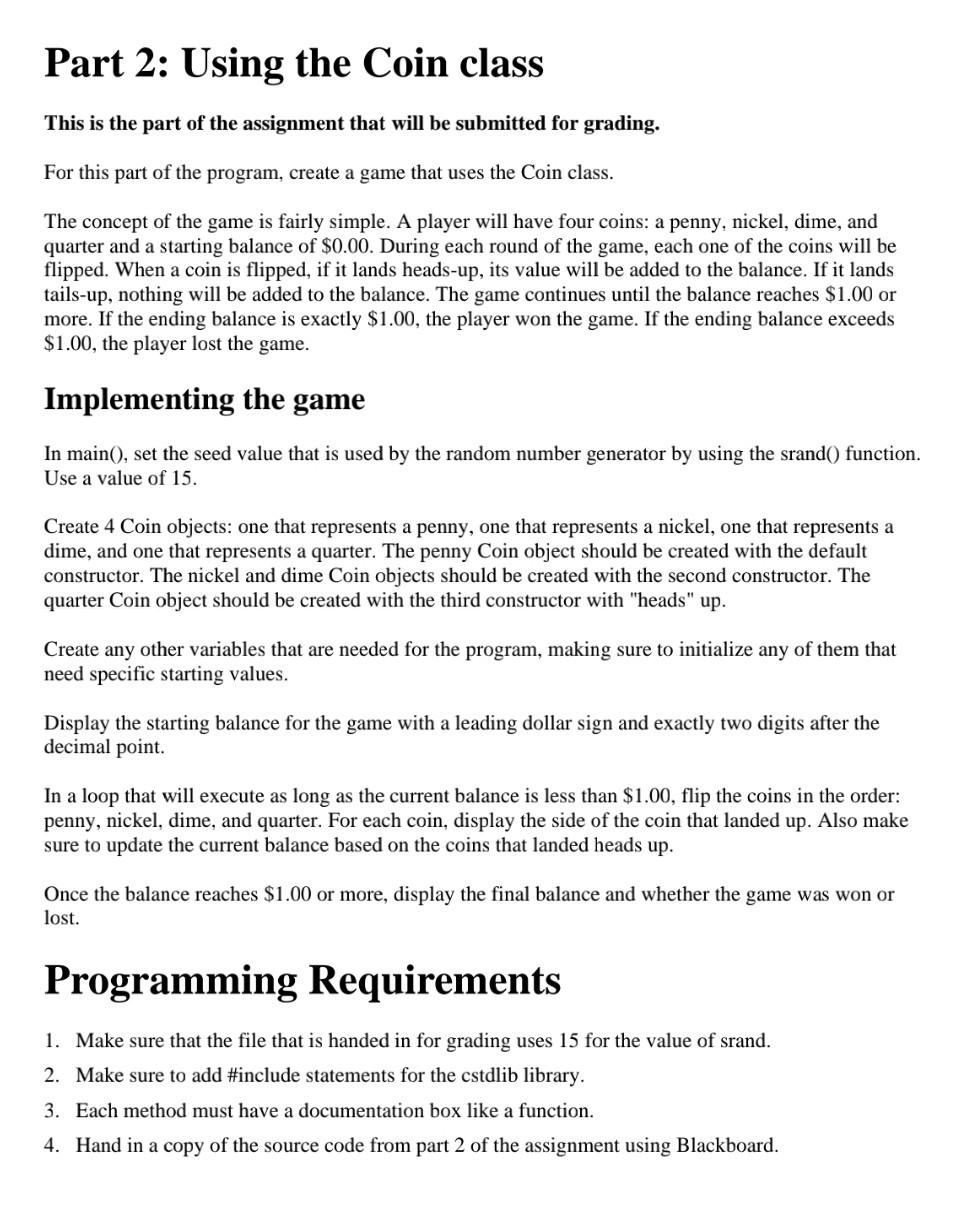 Solved Overview For this assignment, implement and use the | Chegg.com