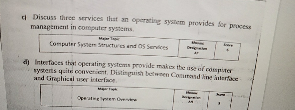 Solved c) ﻿Discuss three services that an operating system | Chegg.com