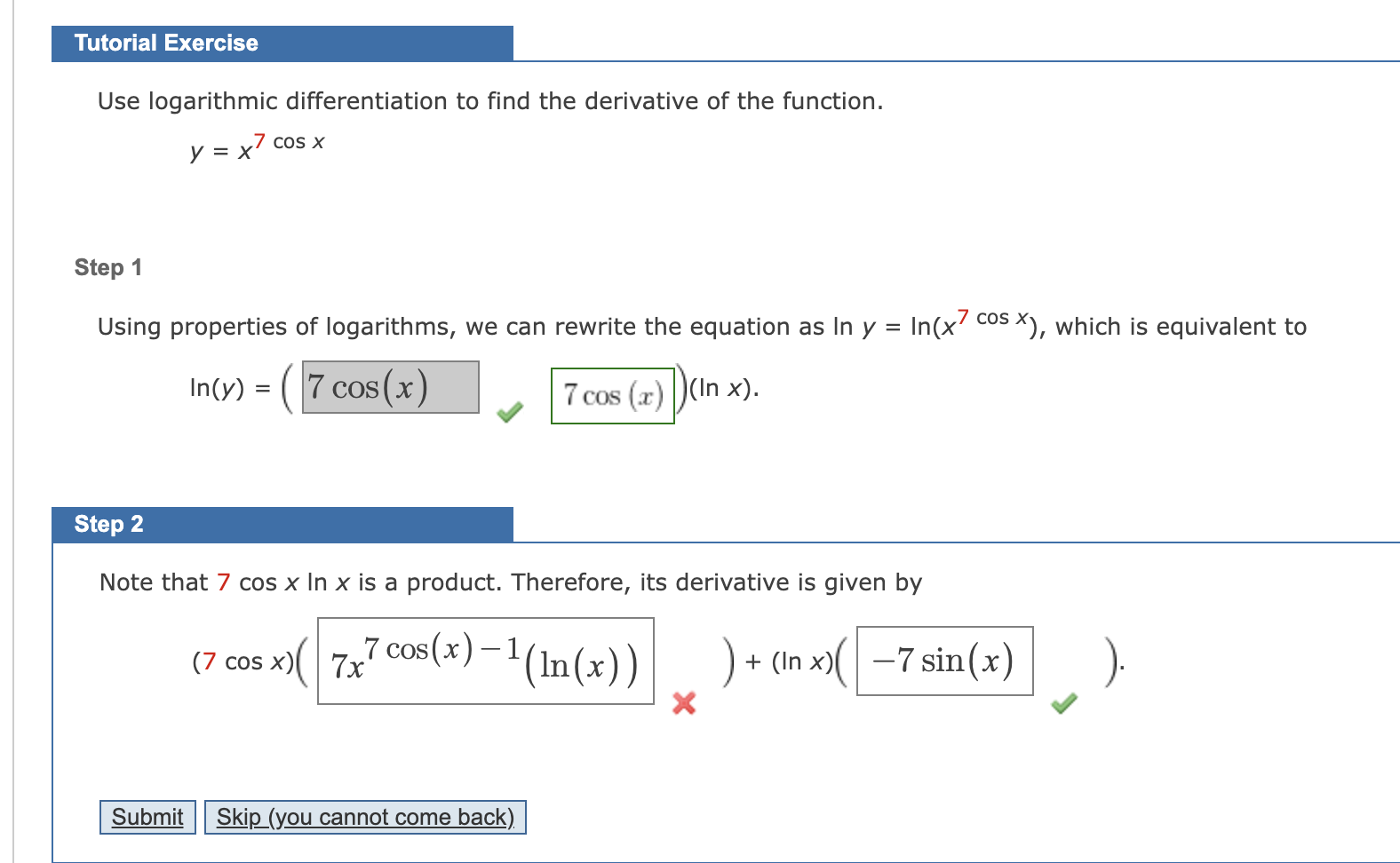Solved Tutorial ExerciseUse logarithmic differentiation to | Chegg.com Solved Tutorial ExerciseUse logarithmic differentiation to | Chegg.com