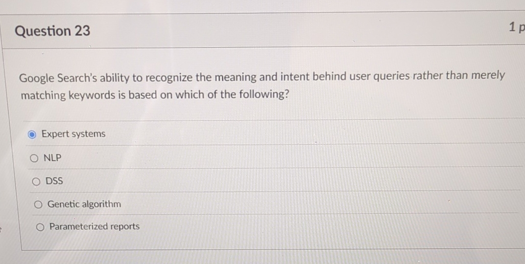 Solved Question 23Google Search's ability to recognize the | Chegg.com