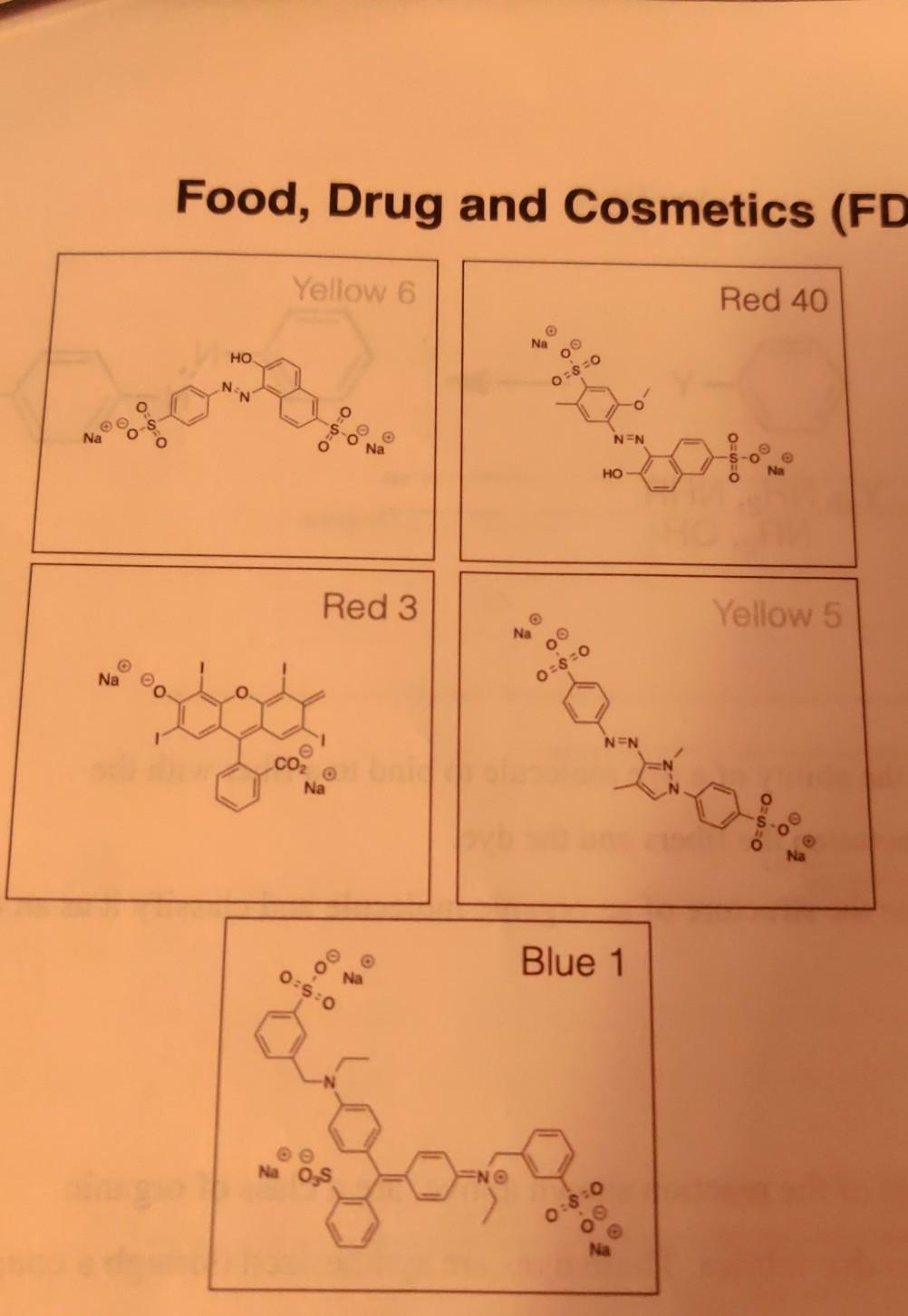 Food, Drug and Cosmetics (FD & C) Food Dyes Yellow | Chegg.com