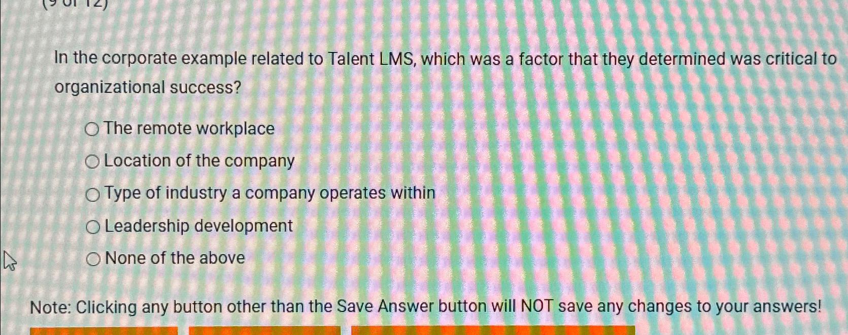 Solved In the corporate example related to Talent LMS, | Chegg.com
