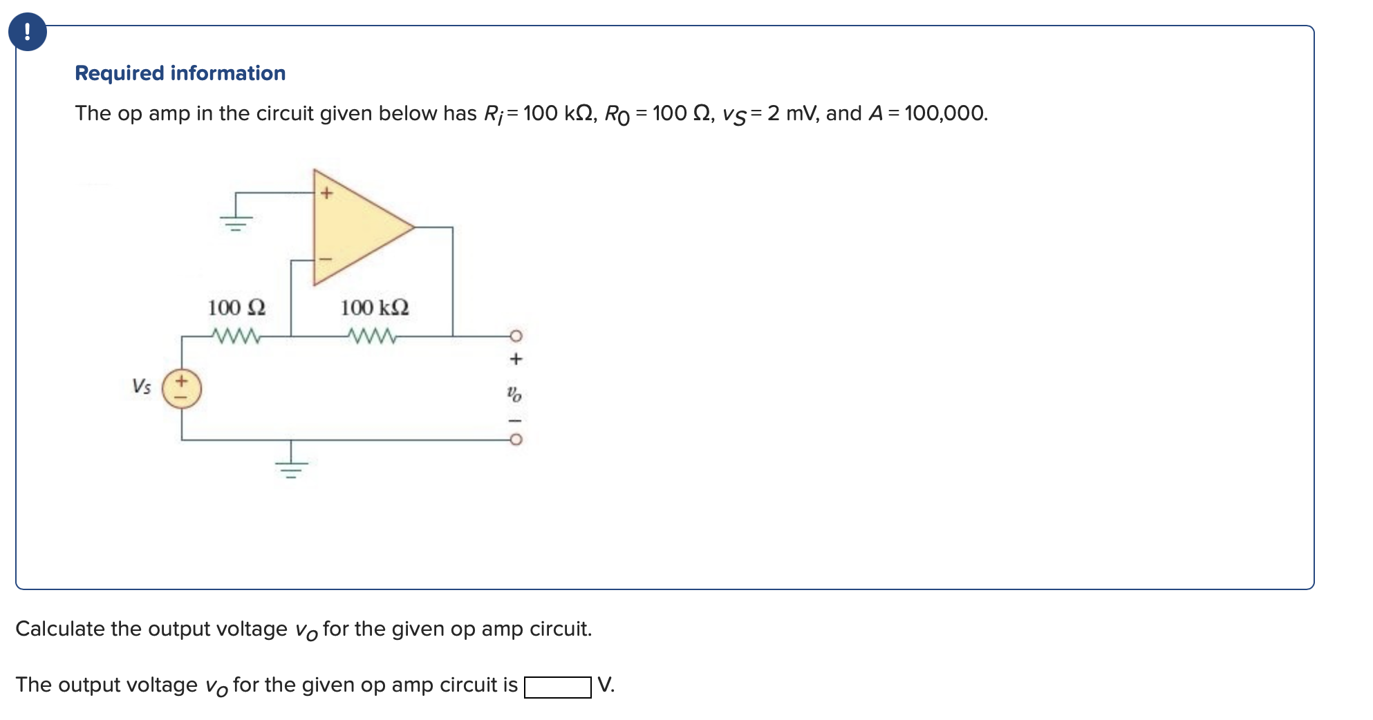 Solved Required informationThe op amp in the circuit given | Chegg.com