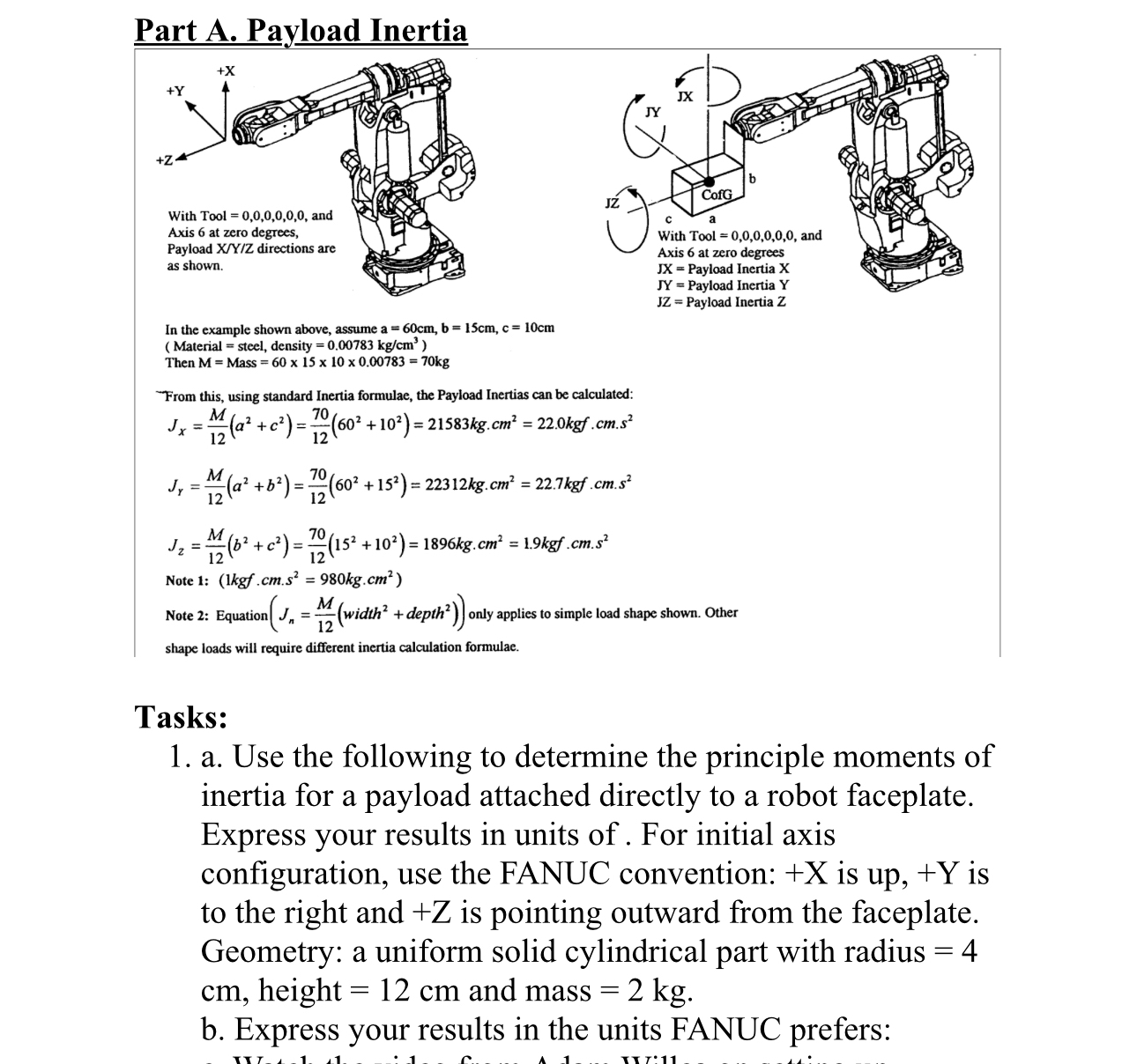 Solved Part A. Payload InertiaIn the example shown above, | Chegg.com Solved Part A. Payload InertiaIn the example shown above, | Chegg.com