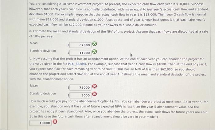 Solved You are considering a 10-year investment project. At | Chegg.com