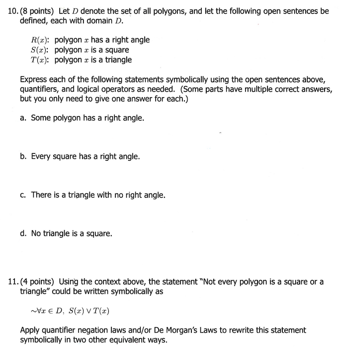 Solved ( 8 ﻿points) ﻿Let D ﻿denote the set of all polygons, | Chegg.com