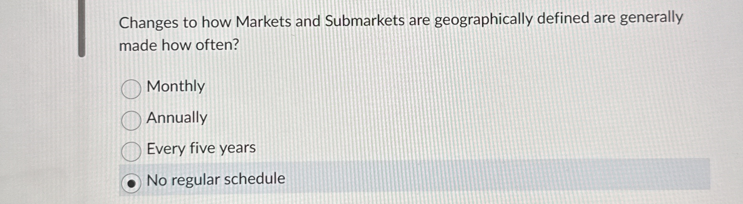 Changes to how Markets and Submarkets are | Chegg.com