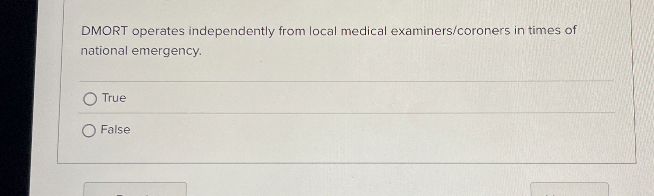 Solved DMORT operates independently from local medical | Chegg.com