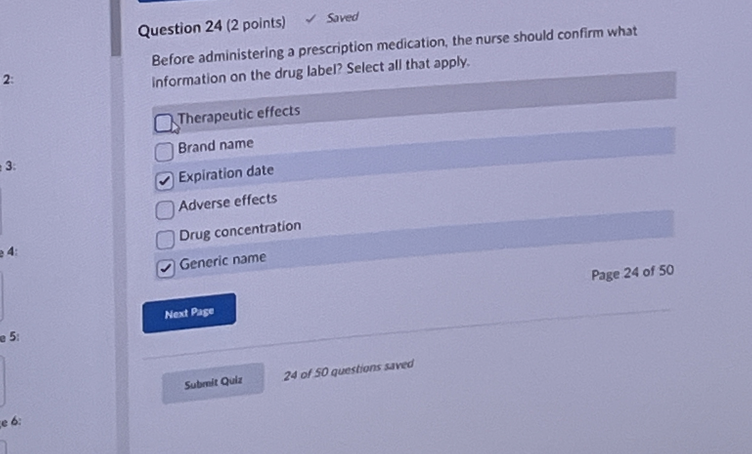 Solved Question 24 (2 ﻿points)Before administering a | Chegg.com