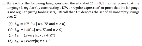 please solve all partsI. For each of the following | Chegg.com