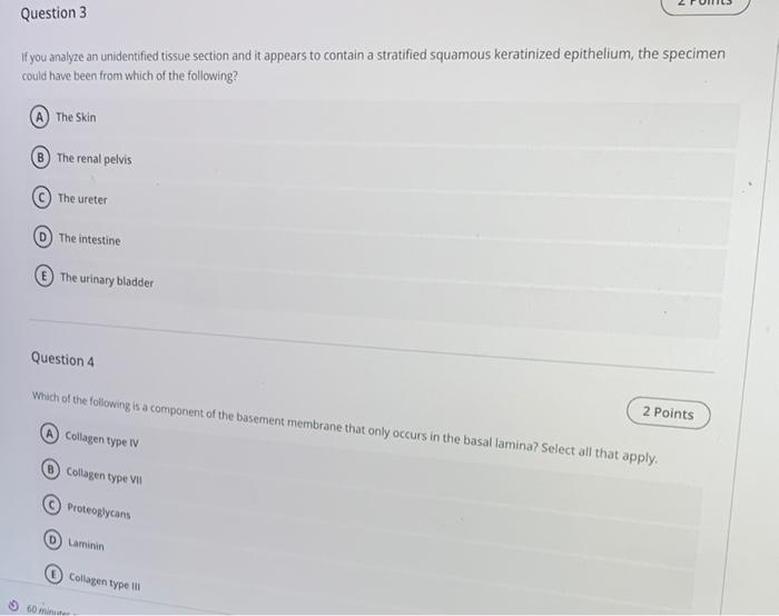 Solved Question 3 of you analyze an unidentified tissue | Chegg.com