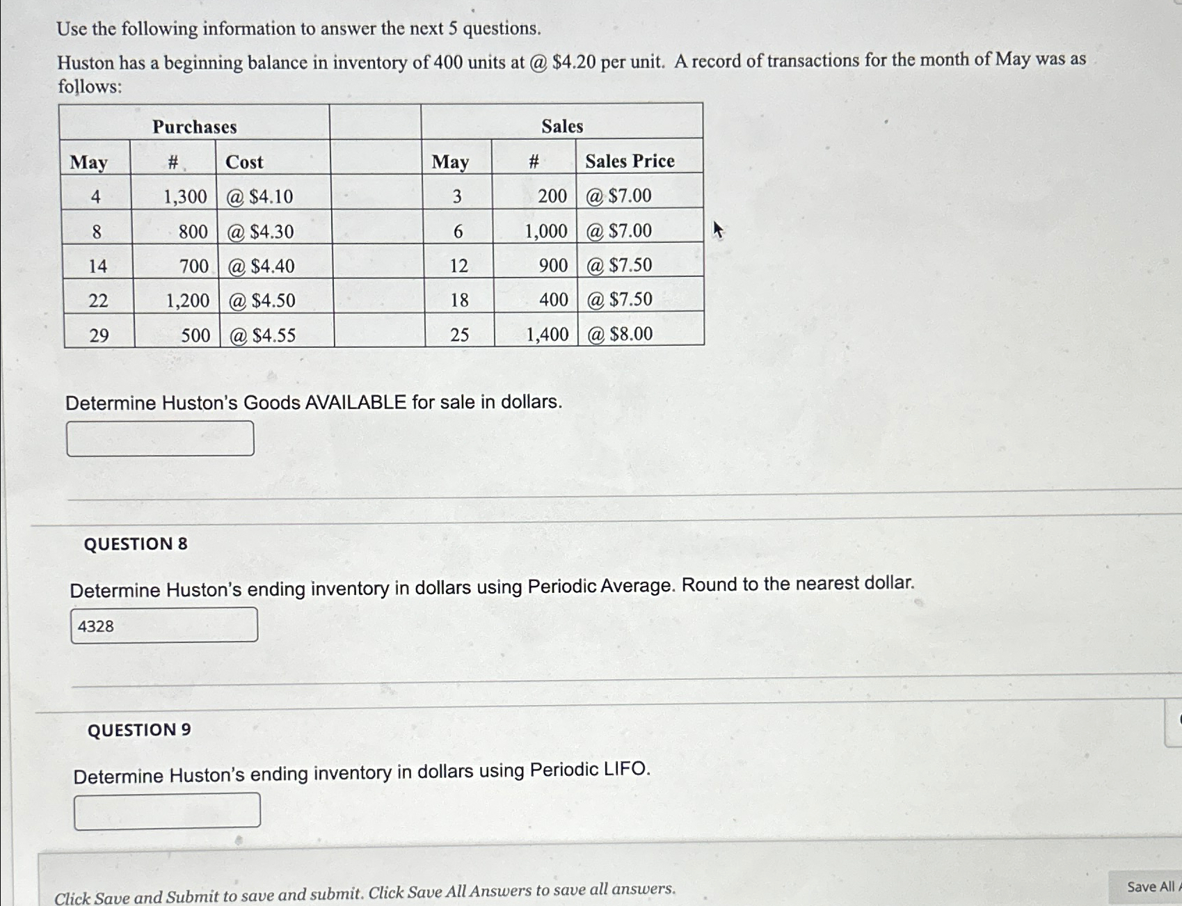 Solved Use the following information to answer the next 5 | Chegg.com