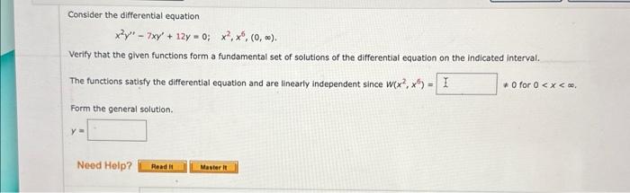 Solved Consider the differential equation | Chegg.com