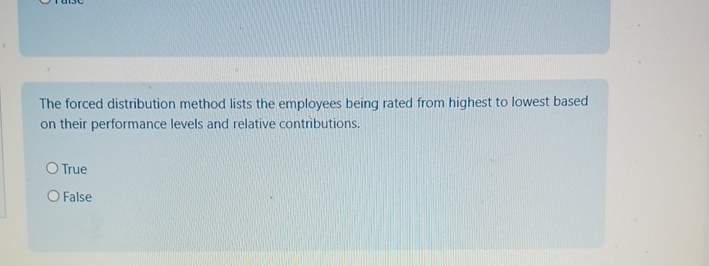Solved The forced distribution method lists the employees | Chegg.com