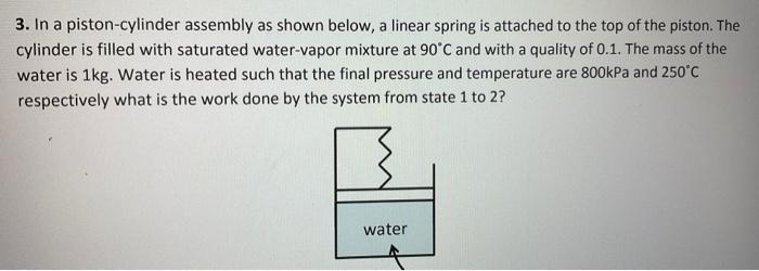 Solved 3. In a piston-cylinder assembly as shown below, a | Chegg.com