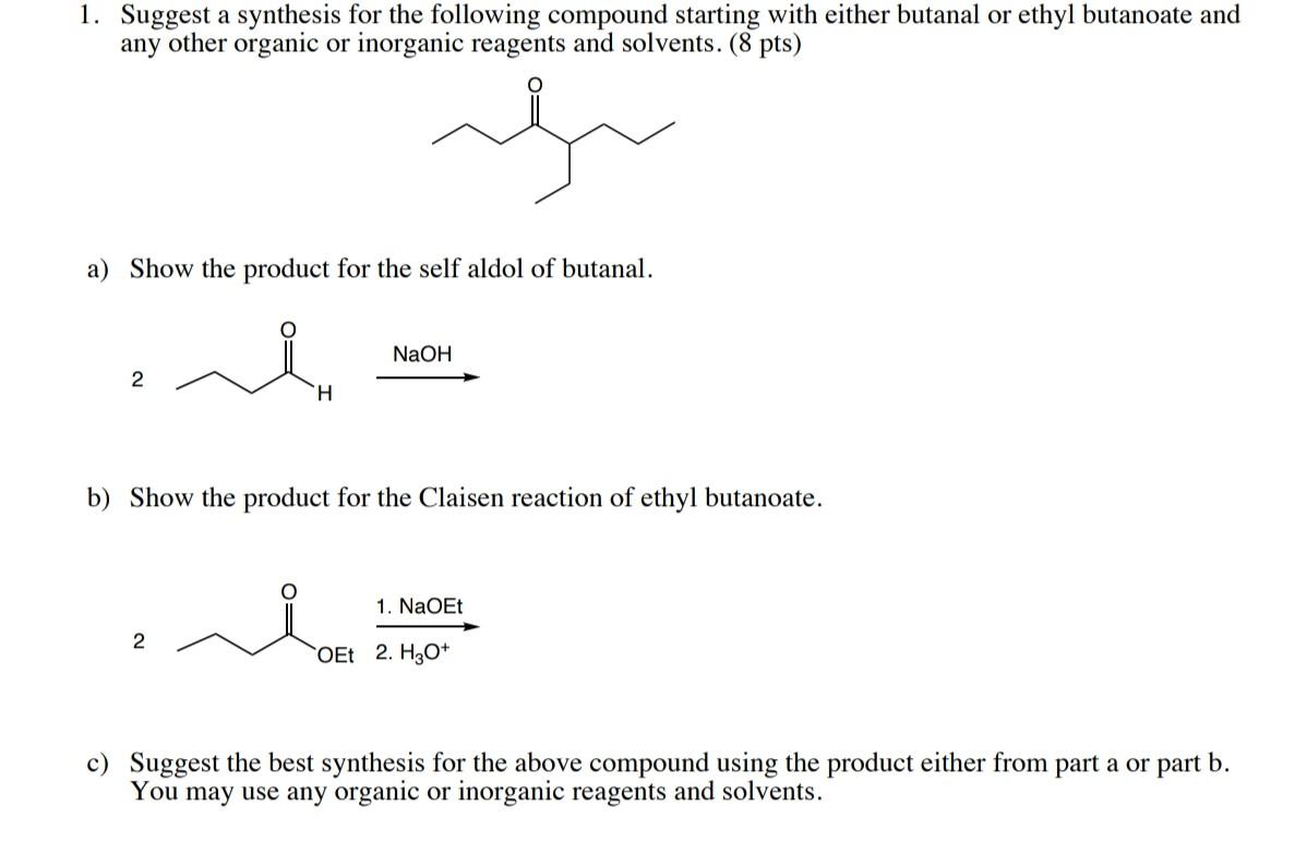 Solved Suggest a synthesis for the following compound | Chegg.com