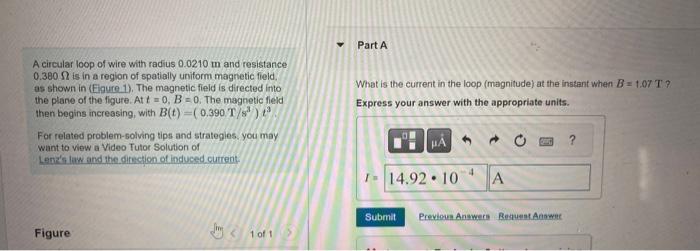 Solved A circular loop of wire with radius 0.0210 m and | Chegg.com