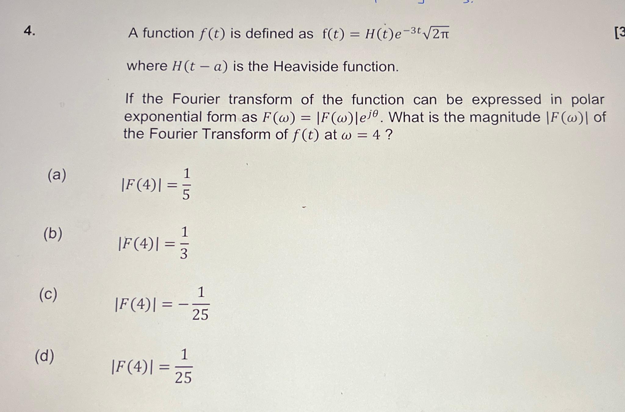 Solved A Function F T Is Defined As