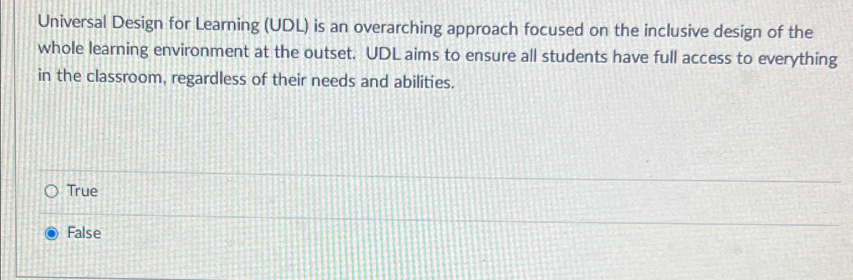 Solved Universal Design for Learning (UDL) ﻿is an | Chegg.com