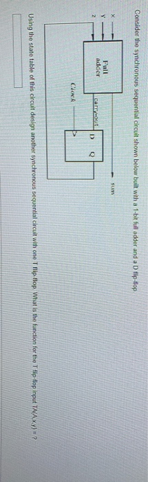 Consider the synchronous sequential circuit shown | Chegg.com