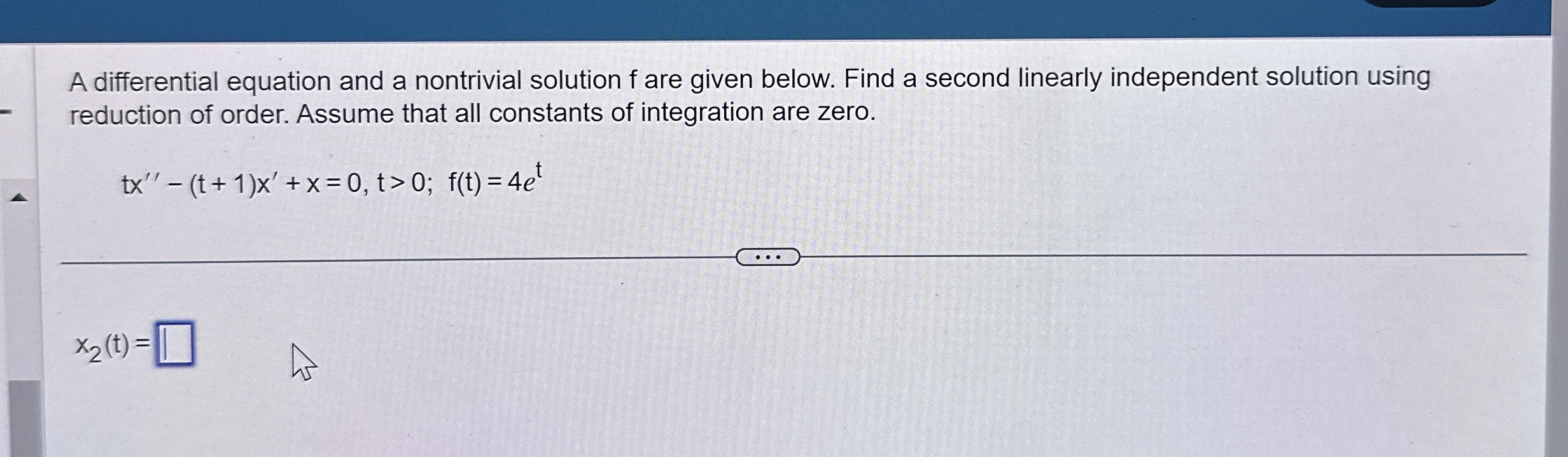 Solved A differential equation and a nontrivial solution f | Chegg.com