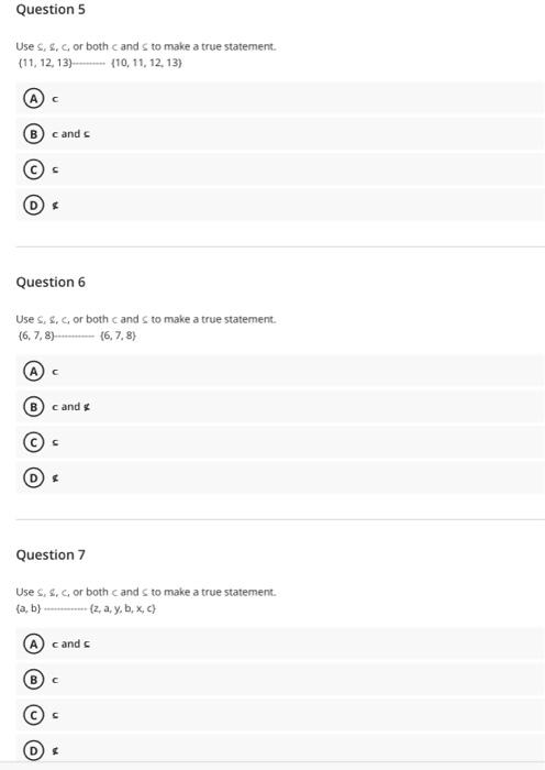 Solved Question 5 Use s,s,, or both c and s to make a true | Chegg.com
