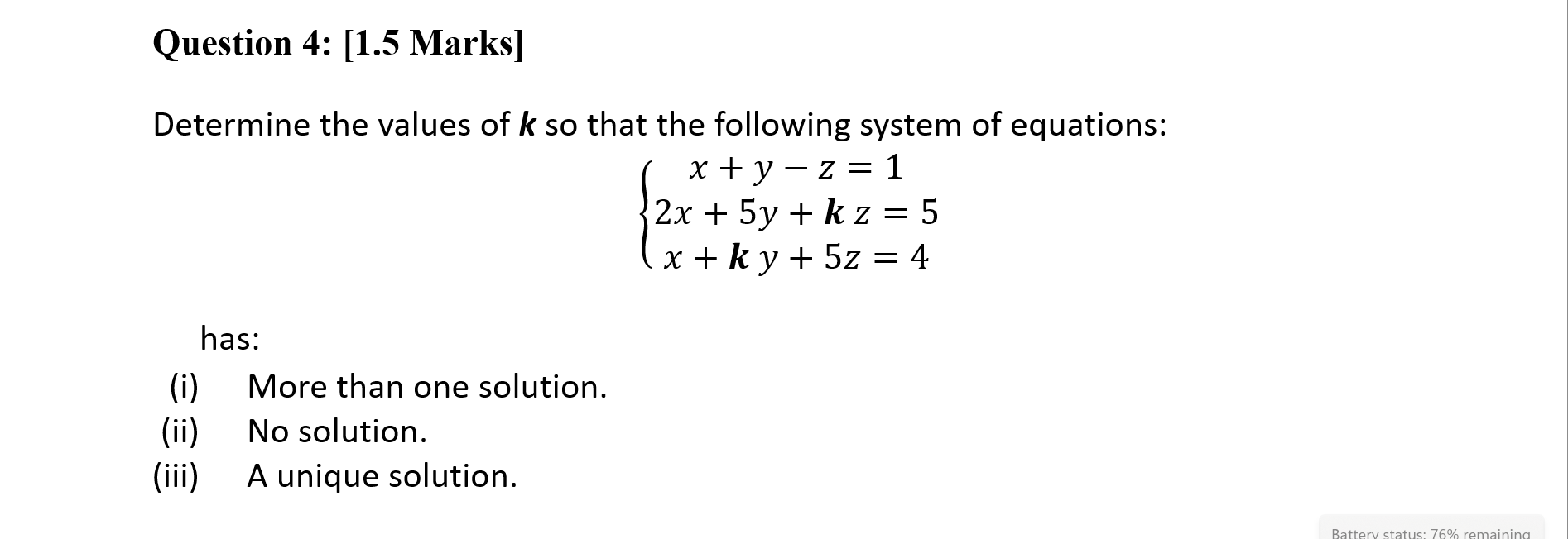 Solved Question 4 Use Gauss Elimination Method Determine