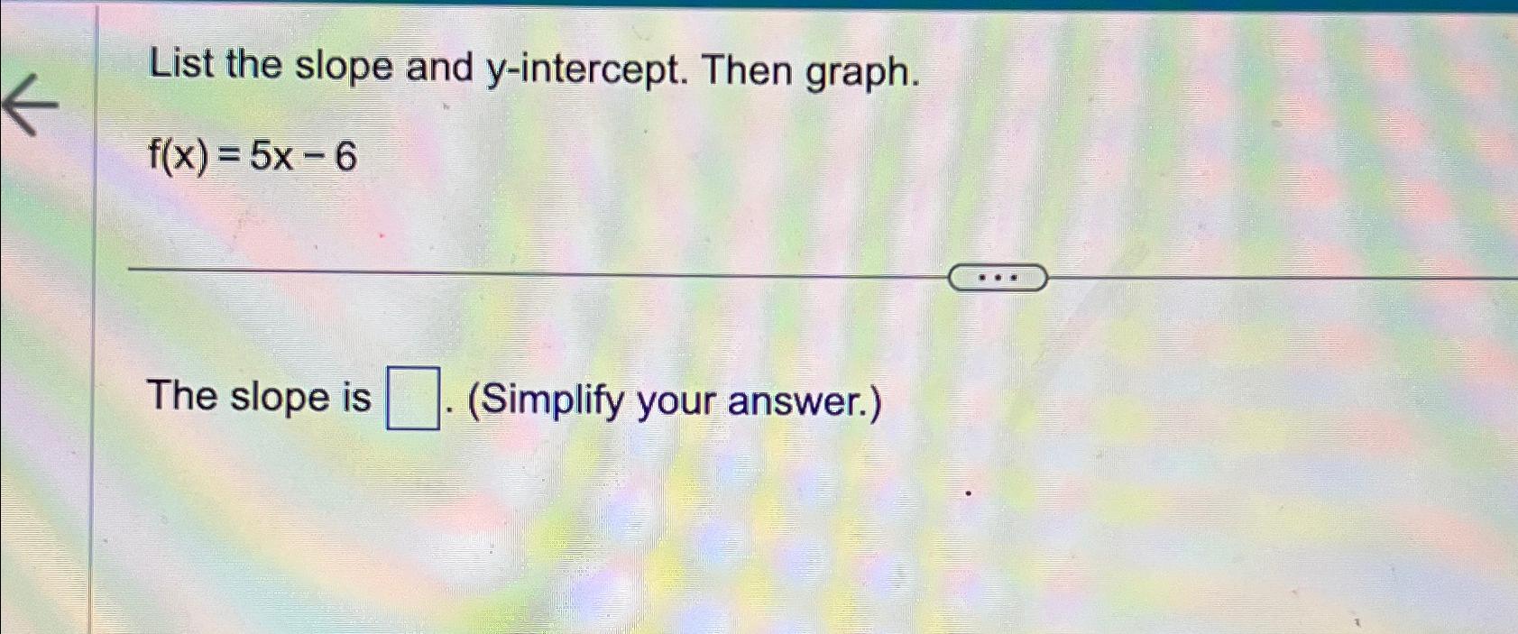 Solved List the slope and y-intercept. Then | Chegg.com