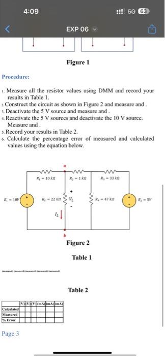 Procedure: 1. Measure all the resistor values using | Chegg.com