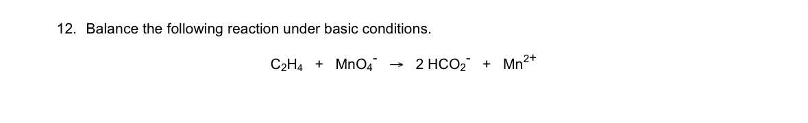 Balance the following reaction under basic | Chegg.com