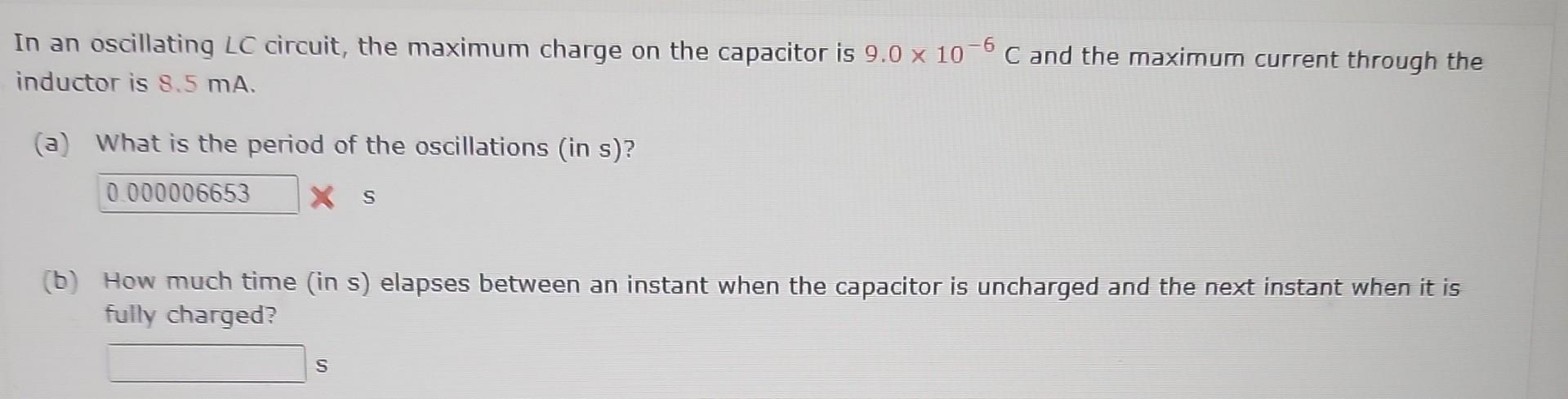 Solved In an oscillating LC circuit, the maximum charge on | Chegg.com