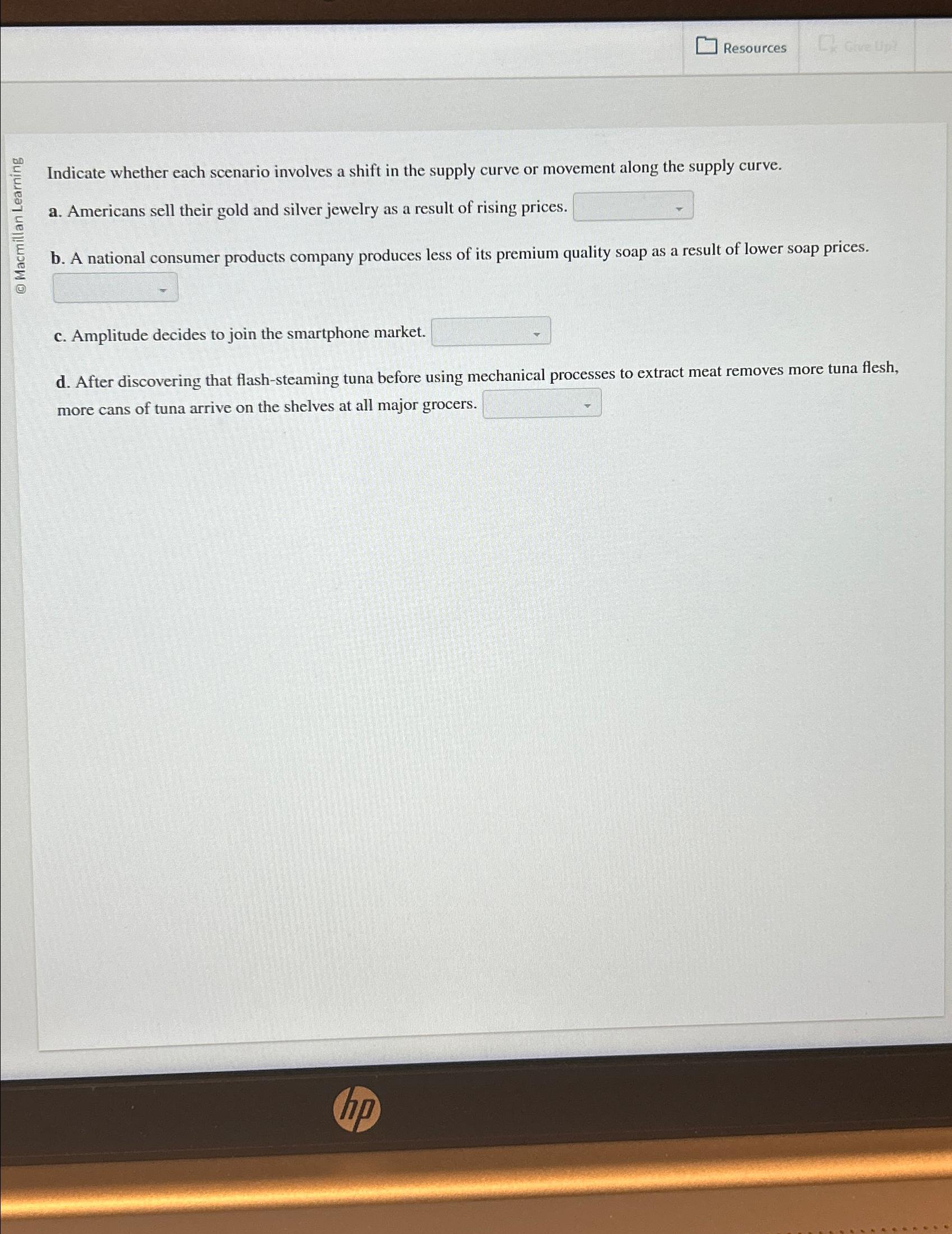 Solved Resources∞EE ﻿Indicate whether each scenario involves | Chegg.com