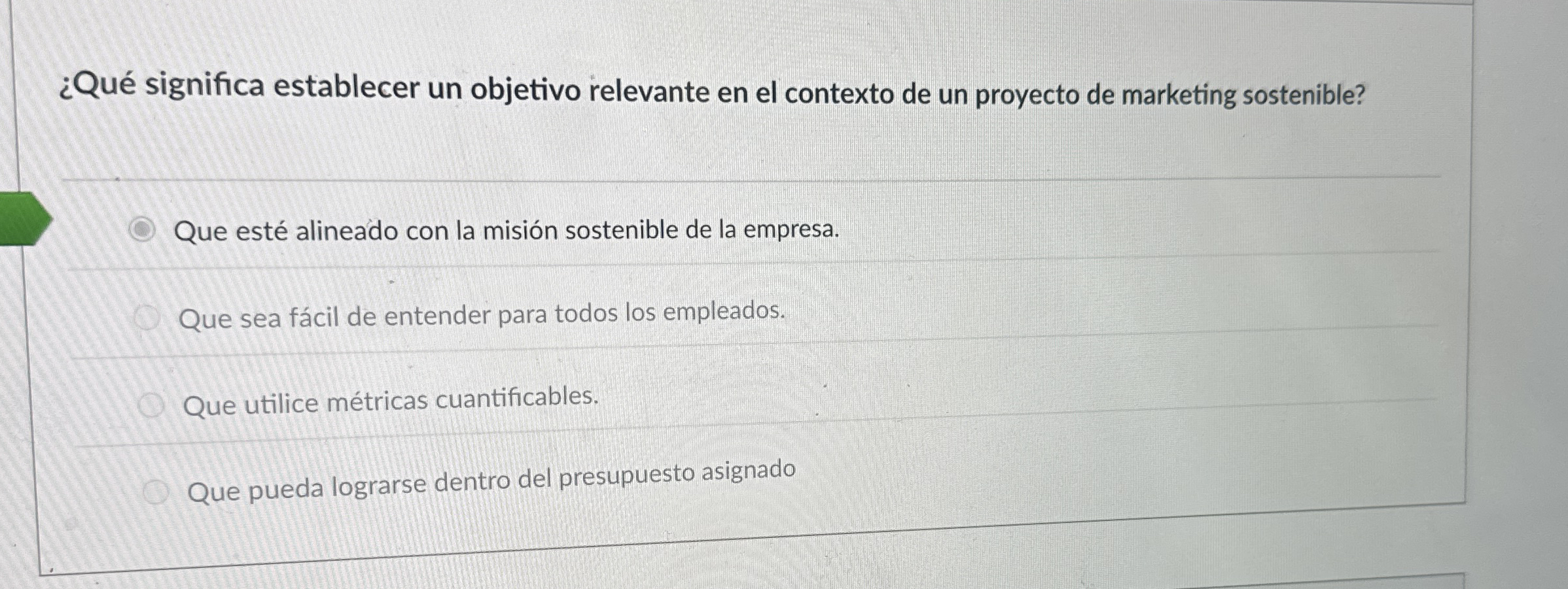 Solved ¿Qué ﻿significa establecer un objetivo relevante en | Chegg.com