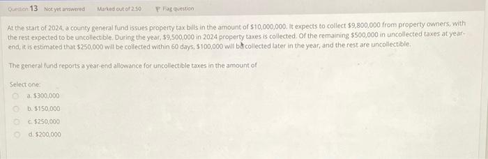 Solved At the start of 2024, a county general fund issues | Chegg.com