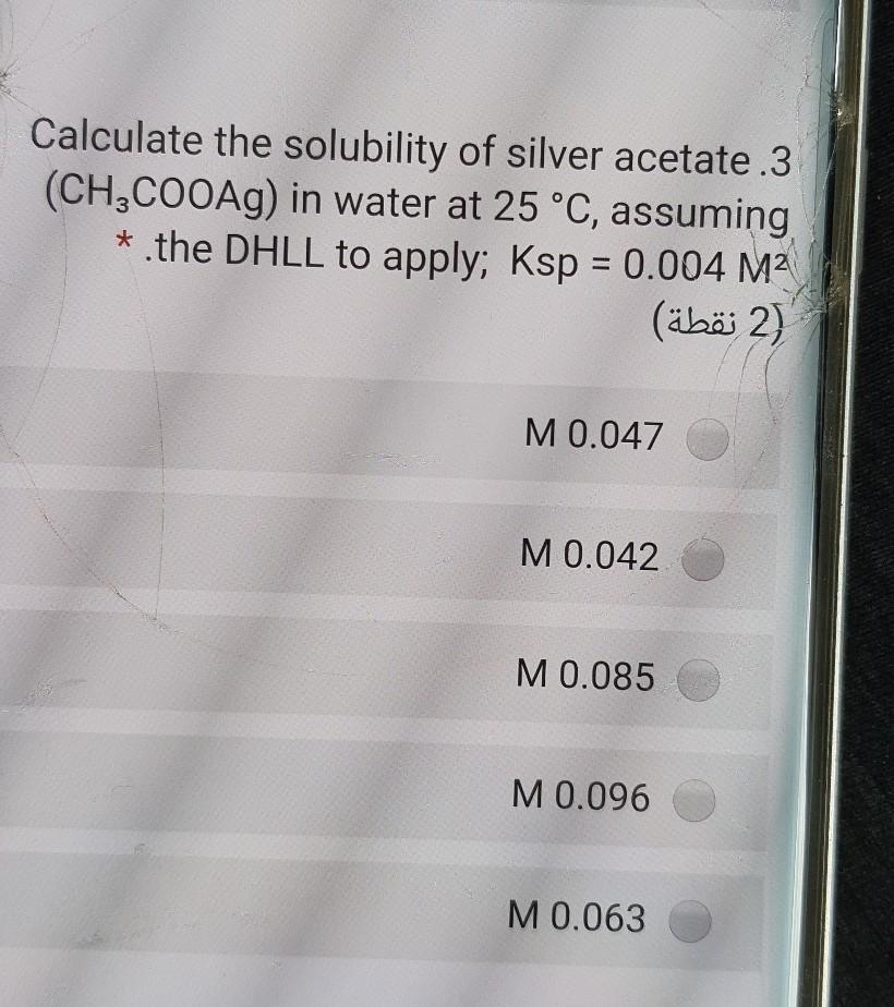 Solved Calculate the solubility of silver acetate.3 | Chegg.com