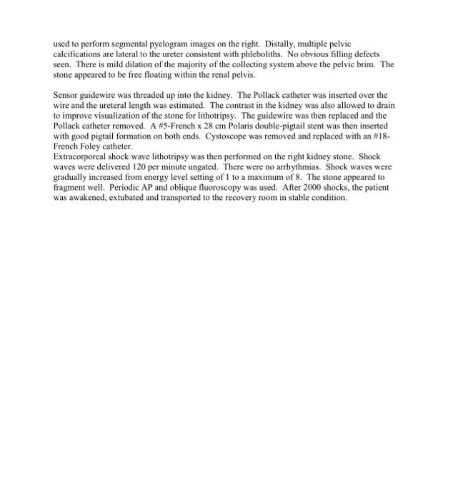 Solved Operative Report 1 Preoperative Diagnosis: History of | Chegg.com