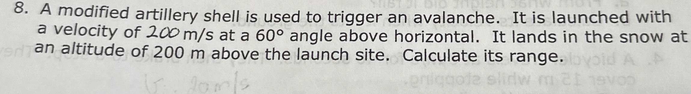 Solved A modified artillery shell is used to trigger an | Chegg.com